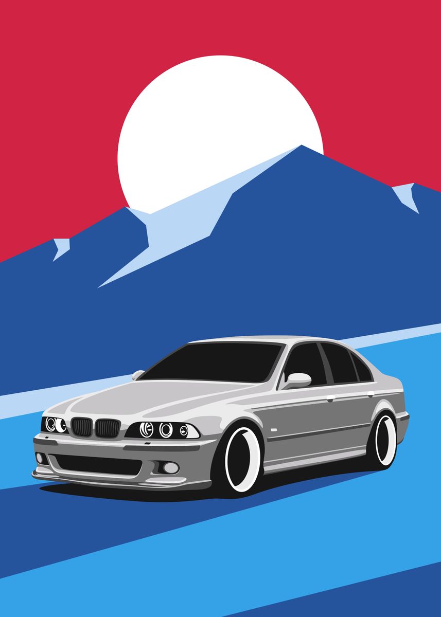 'BMW E39' Poster, picture, metal print, paint by Muezzahero | Displate