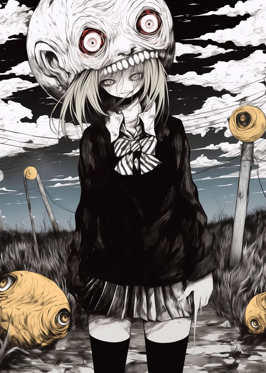 'Disturbed Anime Girl' Poster, picture, metal print, paint by Sumi ...