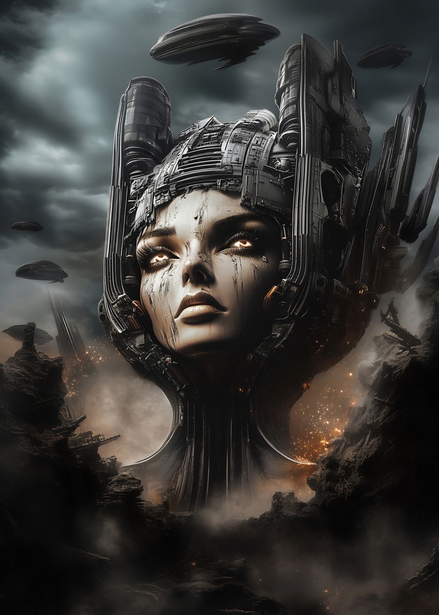 'Futuristic Goddess of the Universe' Poster, picture, metal print ...