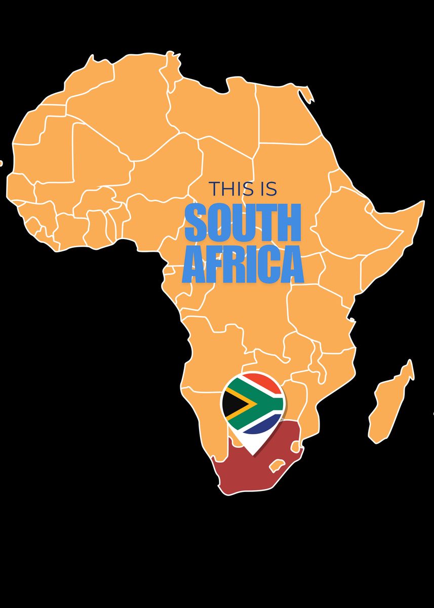 'South Africa Map' Poster, picture, metal print, paint by | Displate