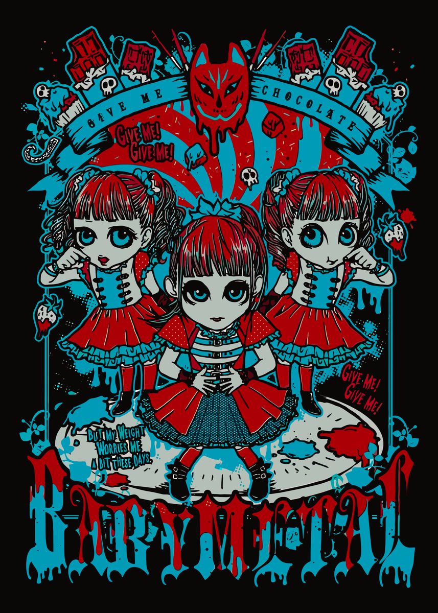 'Babymetal Band Artwork' Poster, picture, metal print, paint by Bendrat ...
