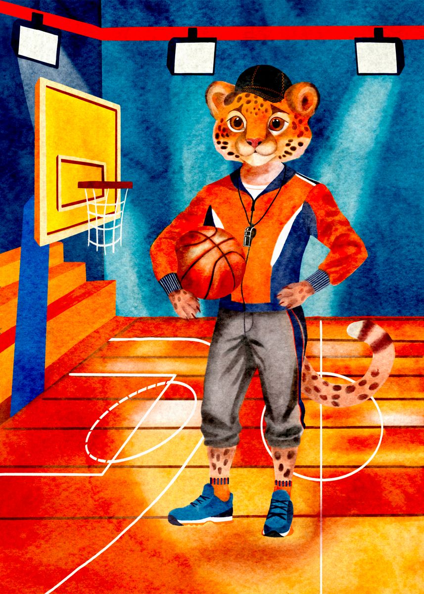 'Cheetah Coach' Poster, picture, metal print, paint by Olena Lazebna ...