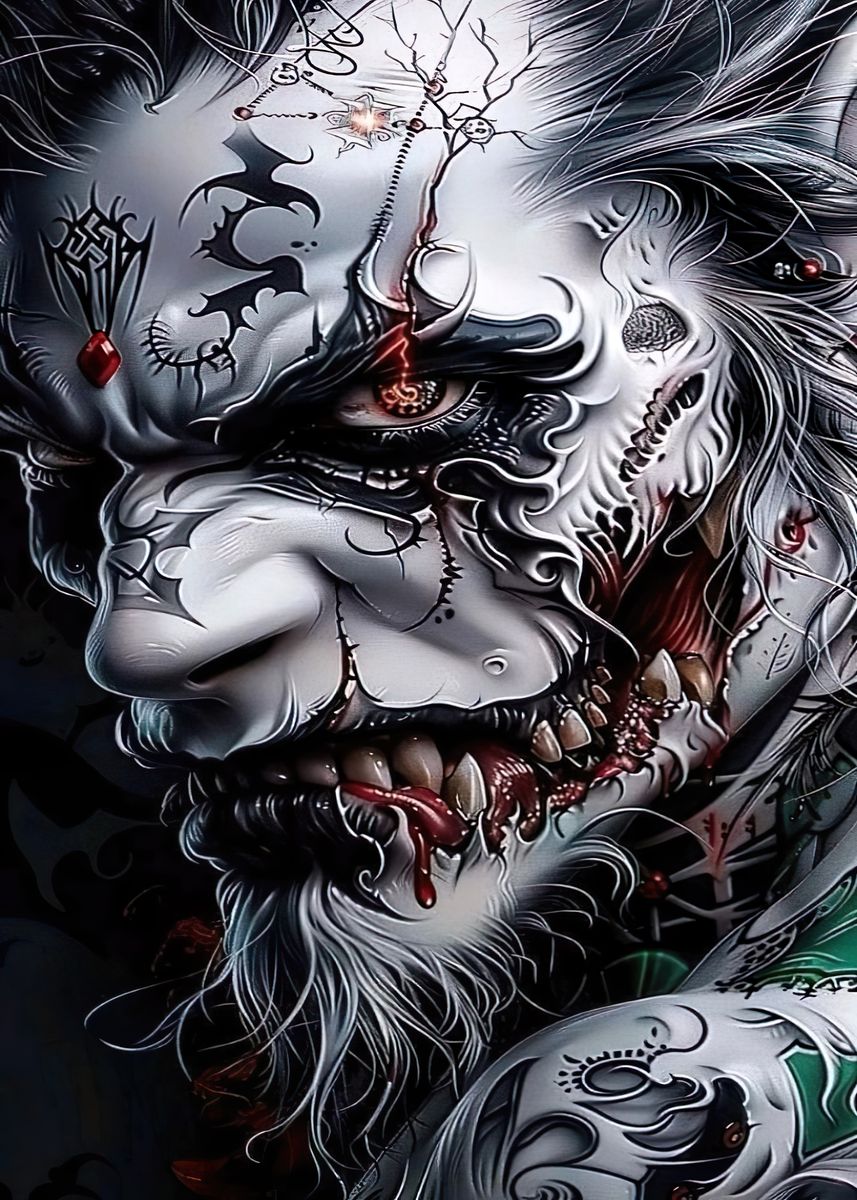 'Demonic Creature Portrait' Poster, picture, metal print, paint by ...