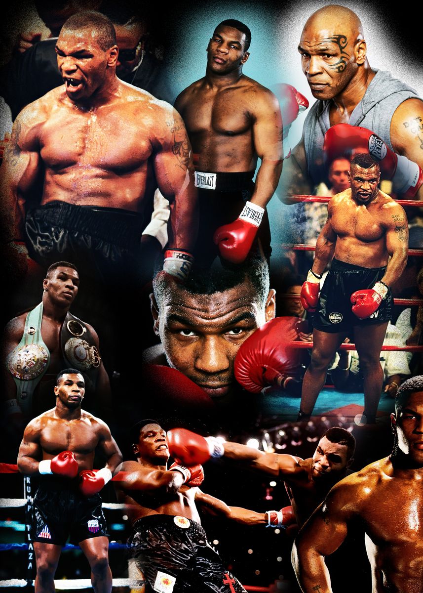 'Mike Tyson Boxing Collage' Poster, picture, metal print, paint by ...