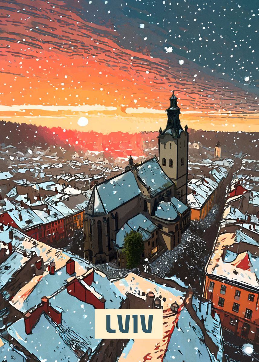 'Lviv' Poster, picture, metal print, paint by Bo Kev | Displate