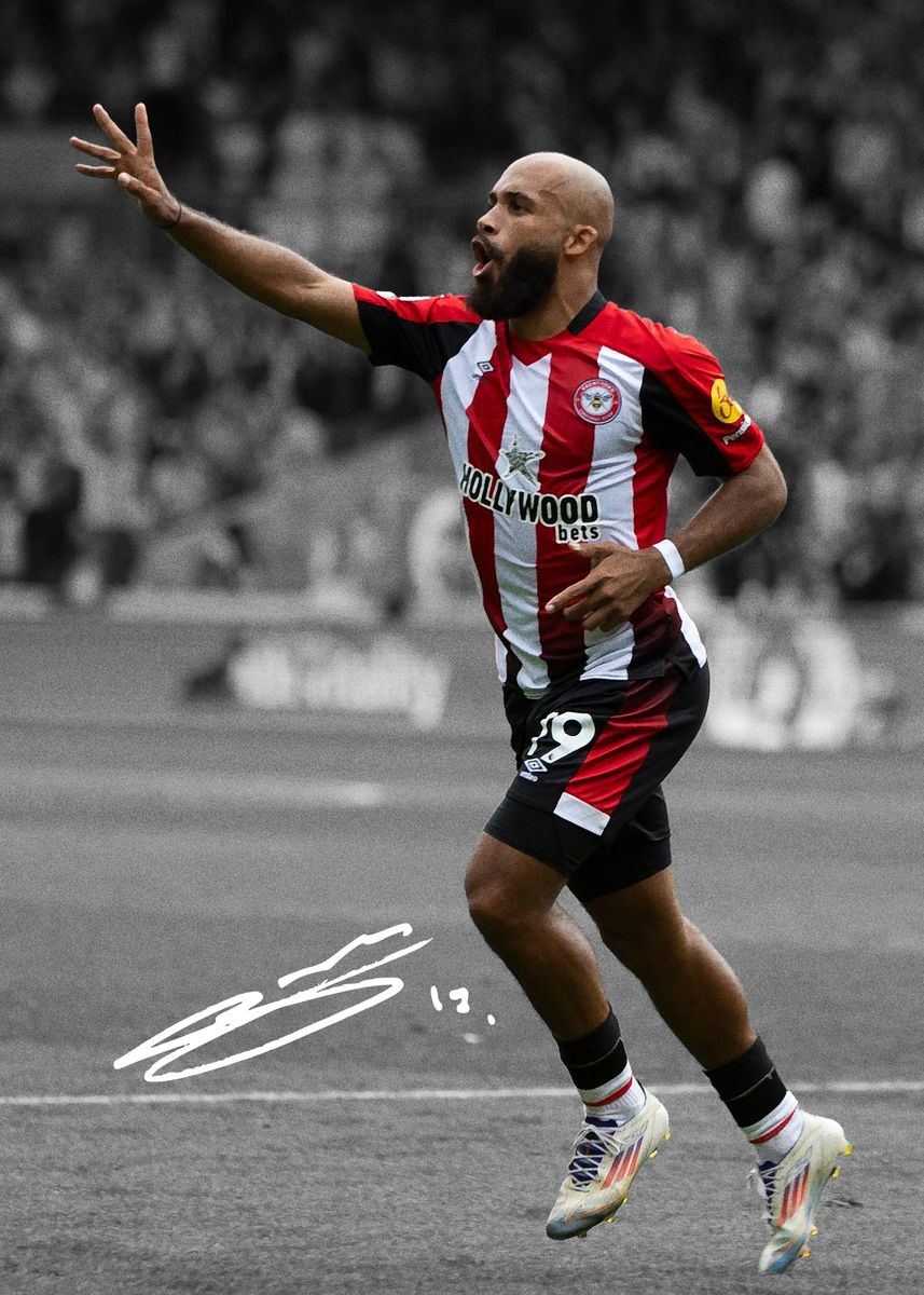 'Bryan Mbeumo' Poster, picture, metal print, paint by Brian John | Displate