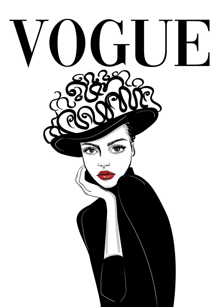 'Vogue Cover Fashion Illustration' Poster, picture, metal print, paint ...