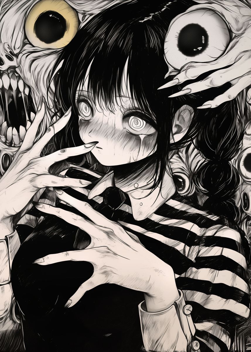 'Disturbed Anime Girl' Poster, picture, metal print, paint by Sumi ...