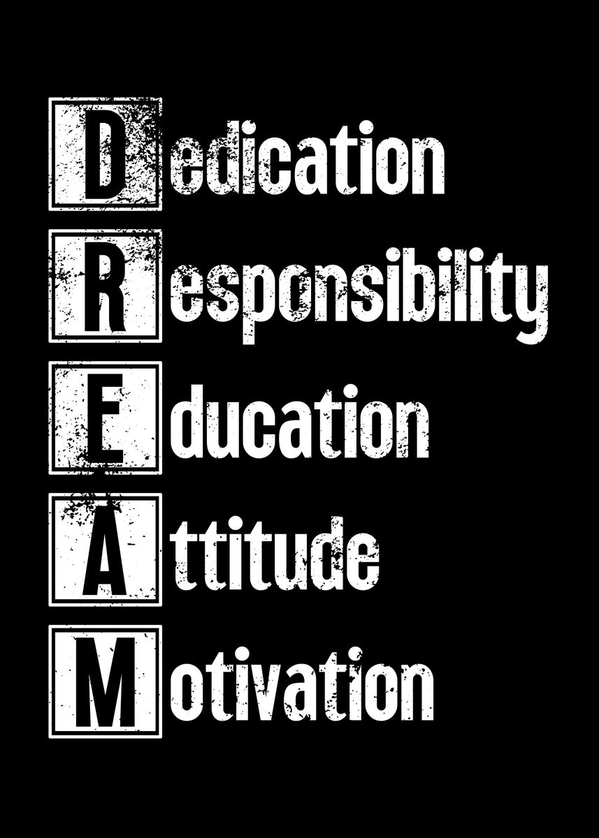 'DREAM Acronym Poster' Poster, picture, metal print, paint by Nae ...