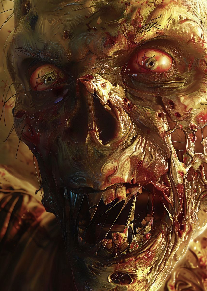 'Zombie Close-Up' Poster, picture, metal print, paint by Graphics GC ...
