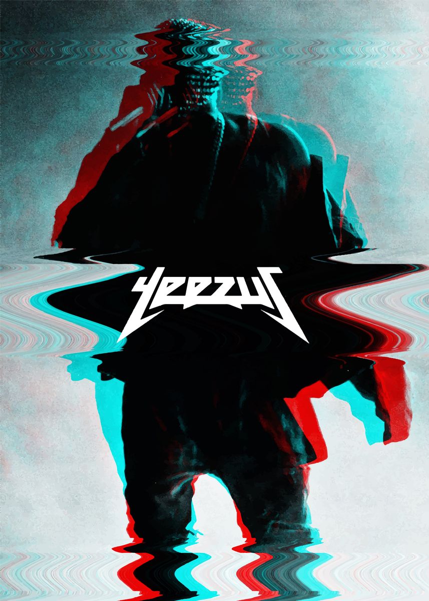 'Kanye West Glitch Art' Poster, picture, metal print, paint by hendra ...