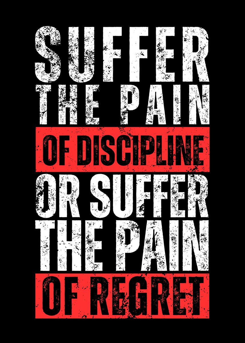 'Discipline vs Regret' Poster, picture, metal print, paint by Nae ...