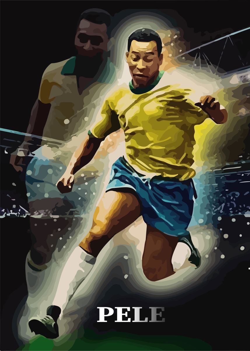 'Pele Brazilian Soccer' Poster, picture, metal print, paint by Balint ...