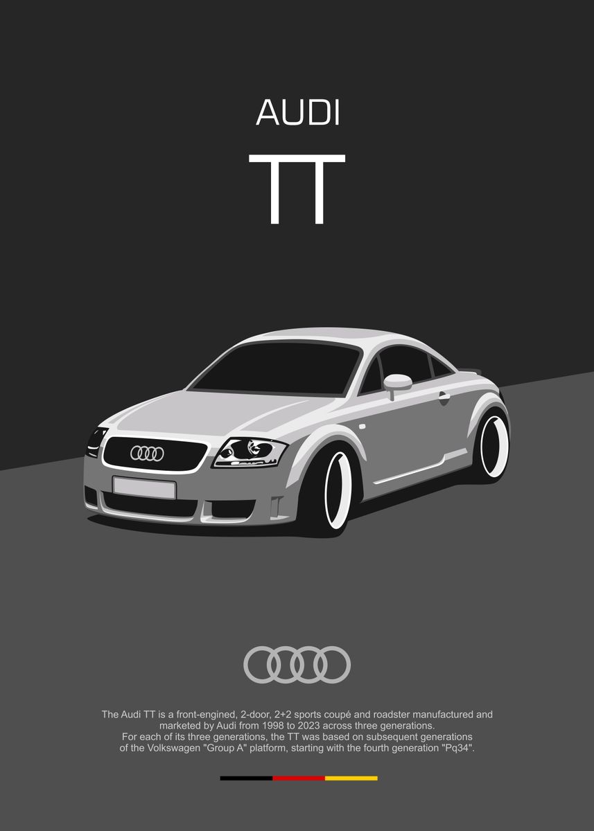 'Audi TT' Poster, picture, metal print, paint by Muezzahero | Displate