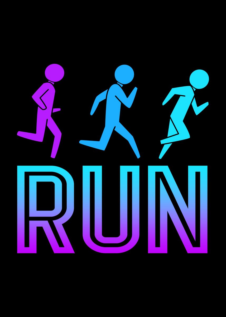 'Marathon Run' Poster, picture, metal print, paint by FunnyGifts | Displate
