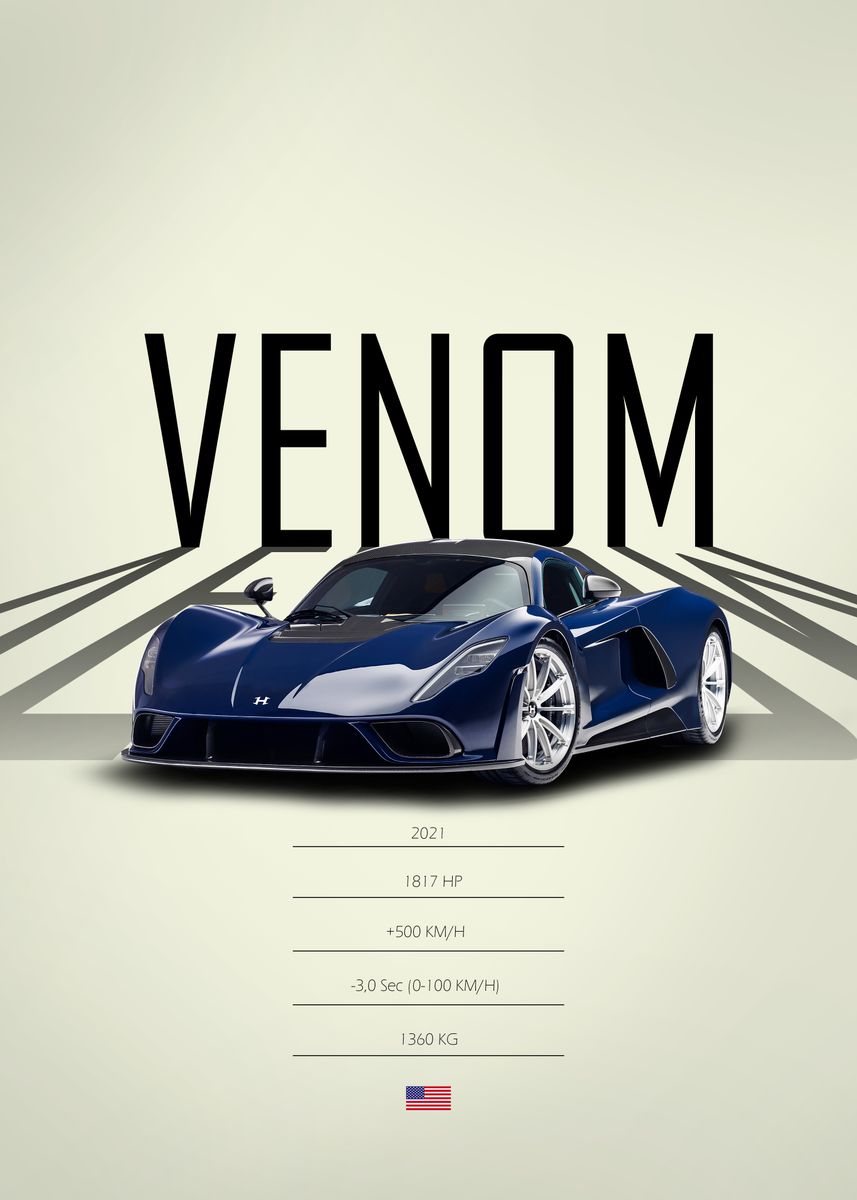 '2021 Hennessey Venom F5' Poster, picture, metal print, paint by ...