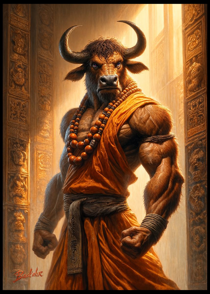 'The Minotaur Monk' Poster, picture, metal print, paint by Baelohr ...
