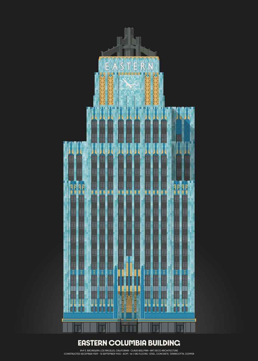 'Eastern Columbia Building ' Poster, picture, metal print, paint by aio ...