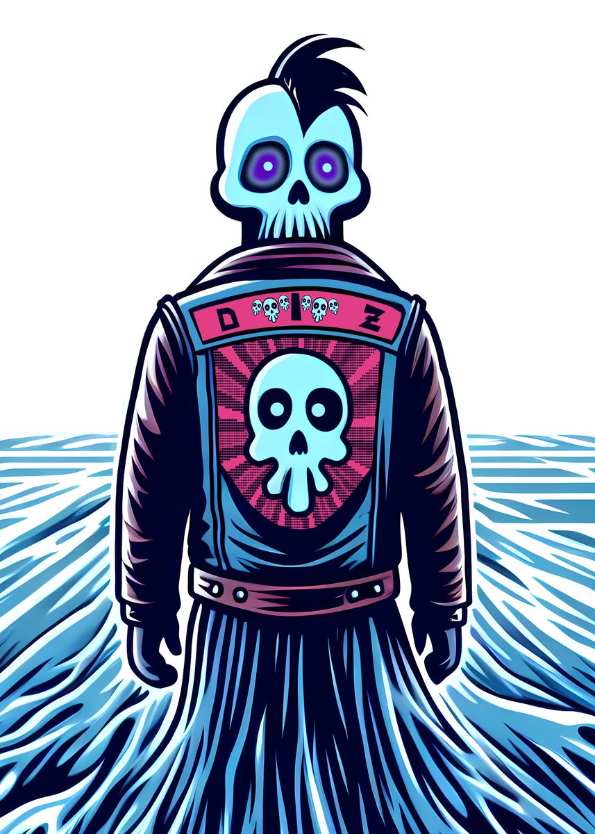 'Abstract Undead Biker' Poster, picture, metal print, paint by Diz ...