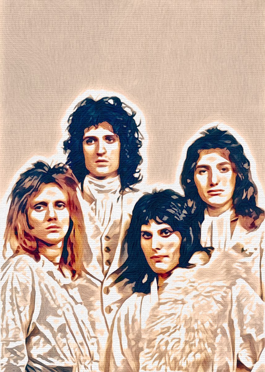 'Queen Band art drawing' Poster, picture, metal print, paint by Top ...