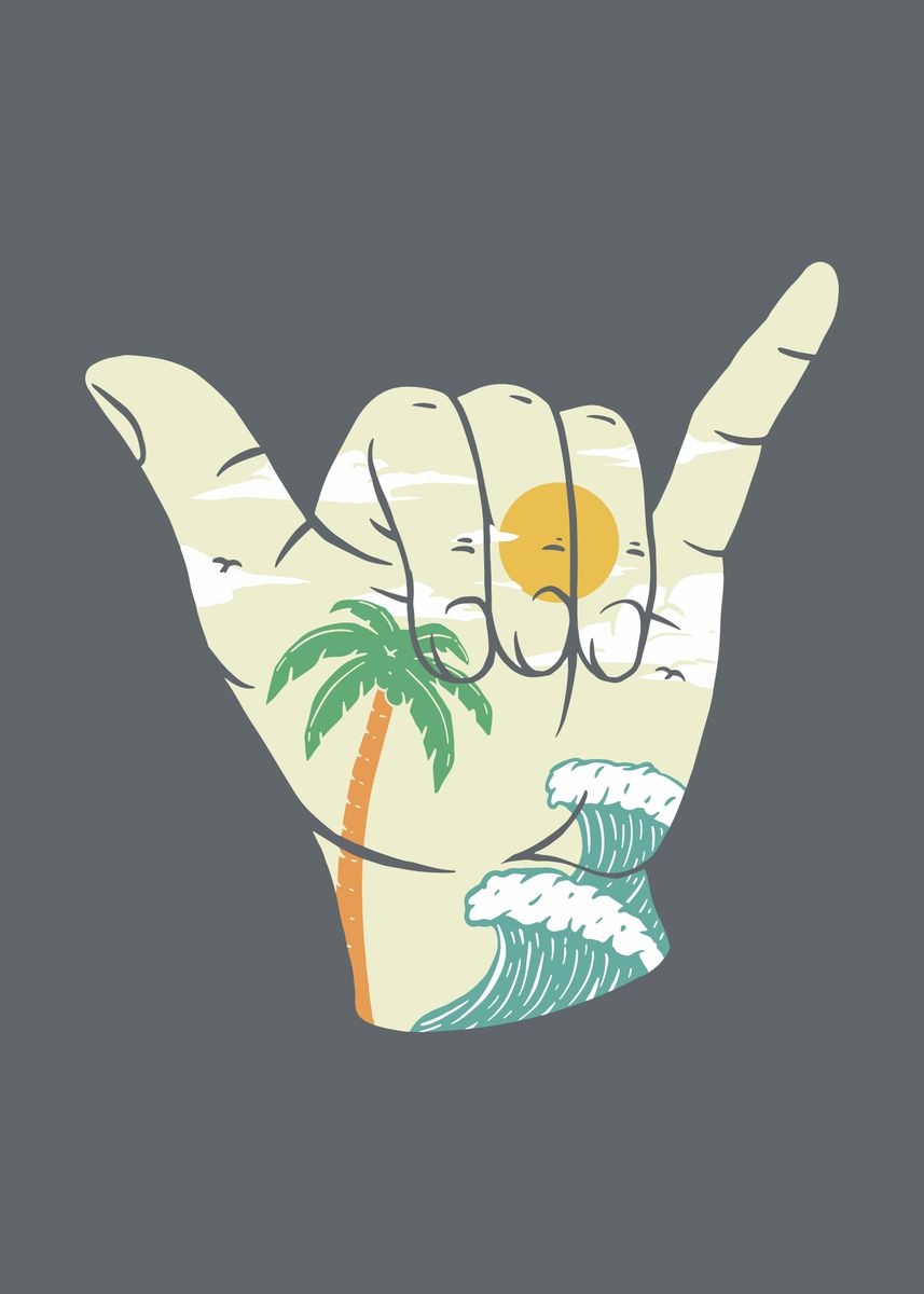 'Summer Hand' Poster, picture, metal print, paint by Mangustudio | Displate