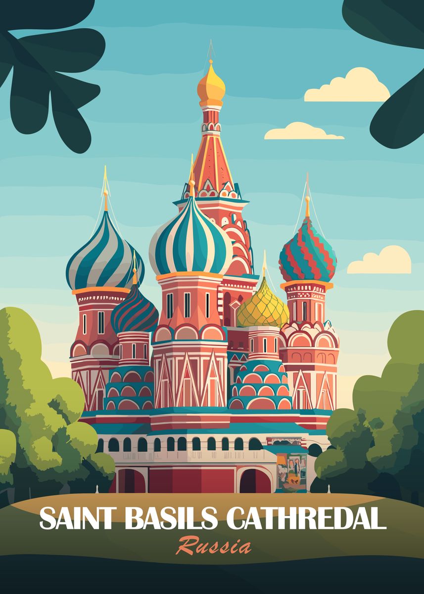 'Saint Basil's Cathedral Poster' Poster, picture, metal print, paint by ...