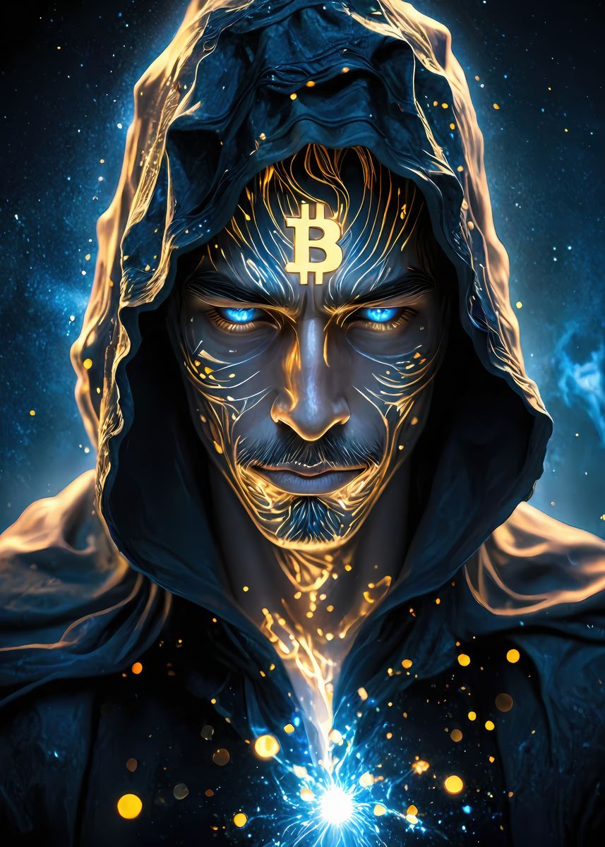 'Fantasy portrait of Satoshi Nakamoto, creator of Bitcoin' Poster ...