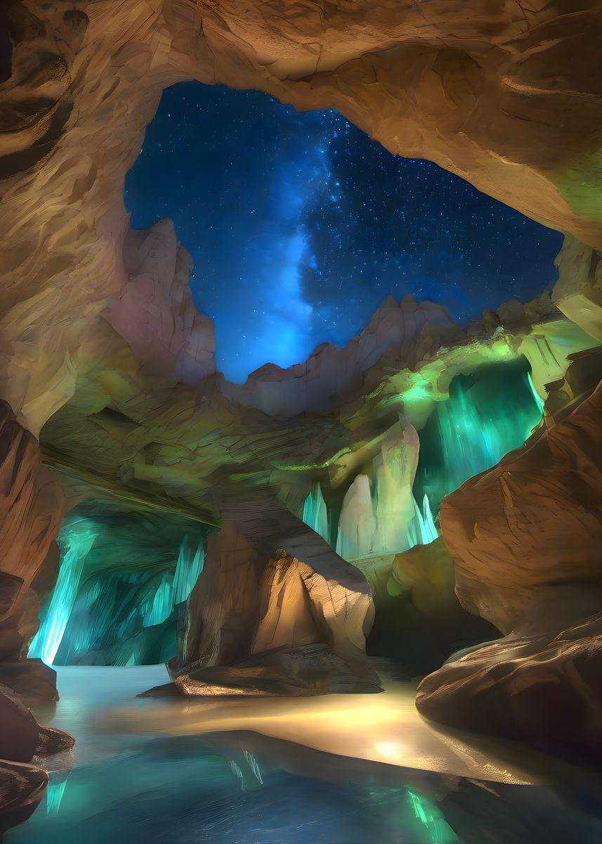 'Celestial Caverns - Crystal Caverns Collection' Poster, picture, metal ...
