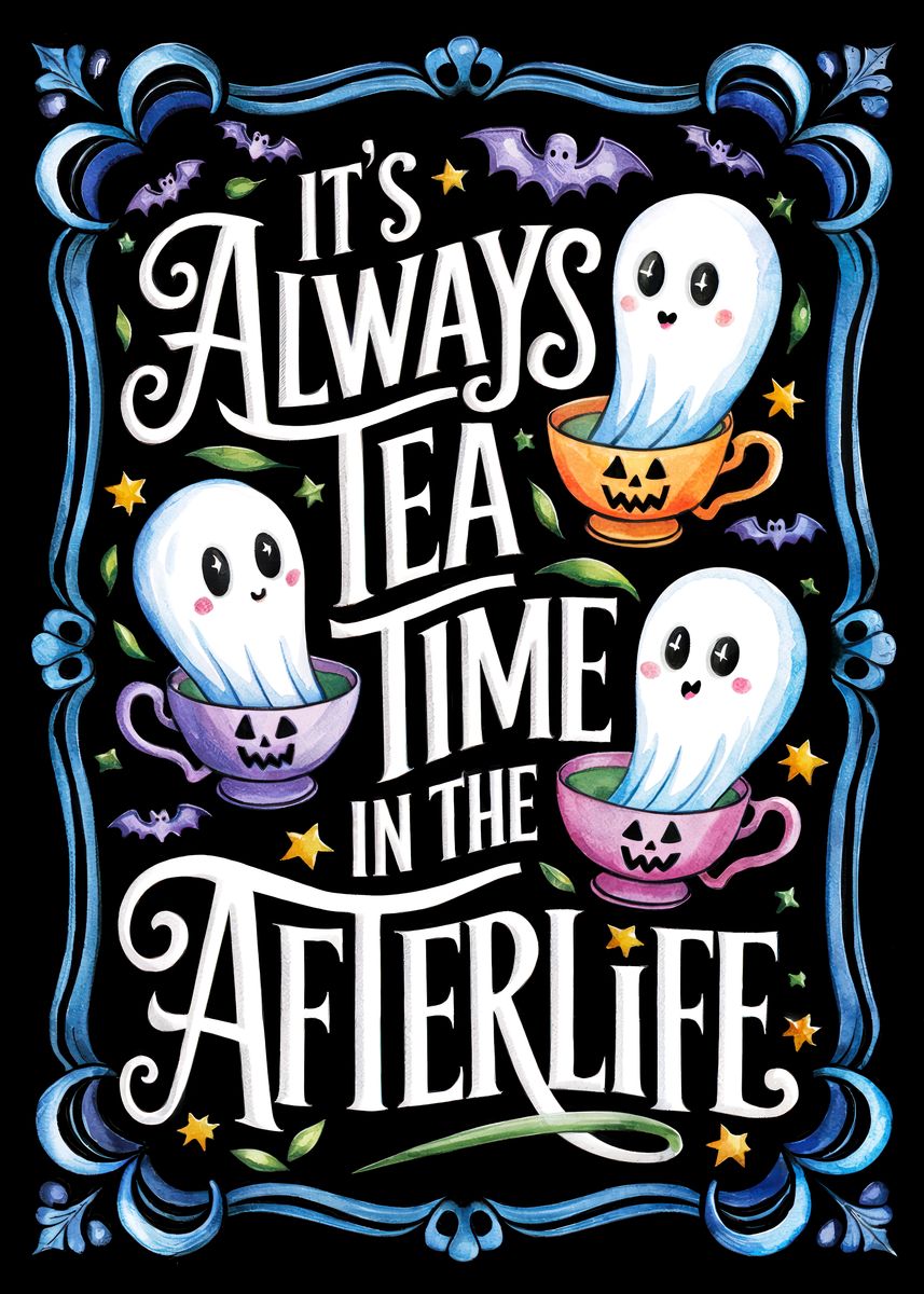 'Ghostly Tea Time' Poster, picture, metal print, paint by Steel Canvas ...