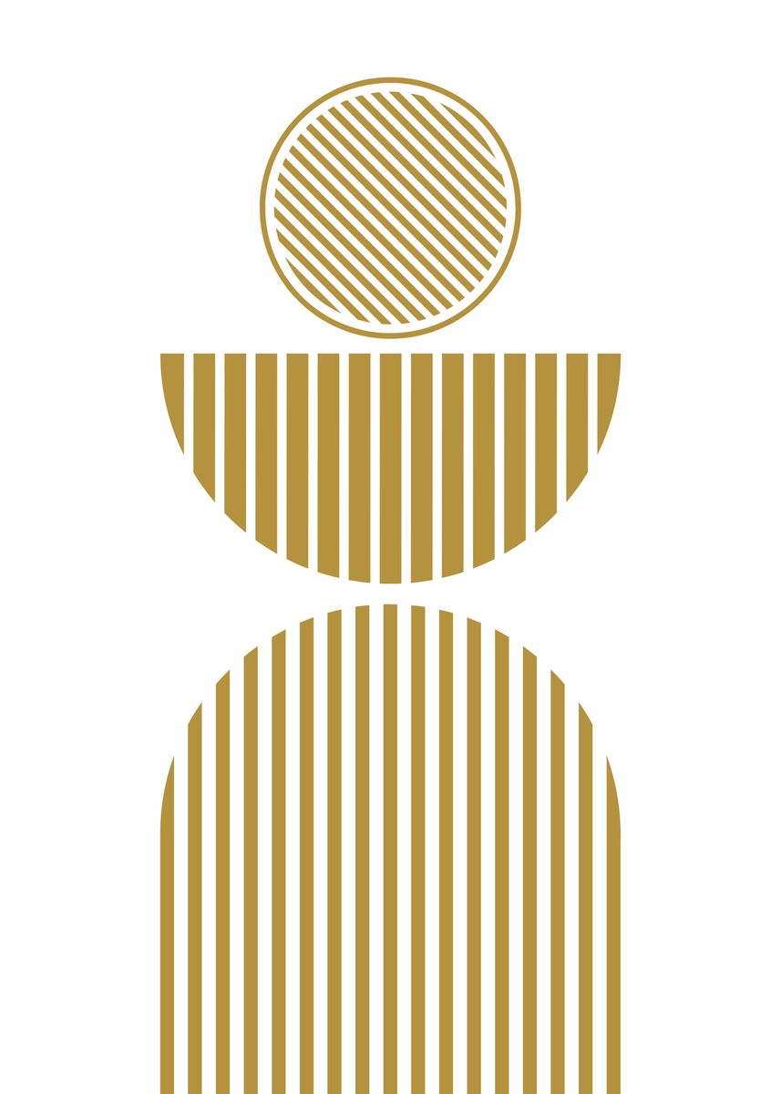 'Gold Geometric Shapes' Poster, picture, metal print, paint by AndiSart ...