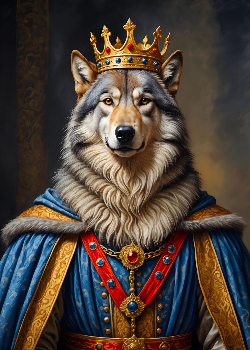 'Wolf King' Poster, picture, metal print, paint by Illust Artz | Displate