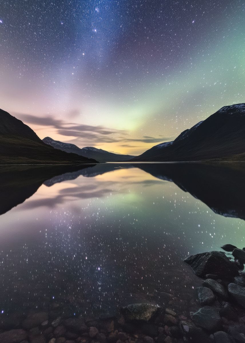 'Starry Night Reflection' Poster, picture, metal print, paint by XVKE ...