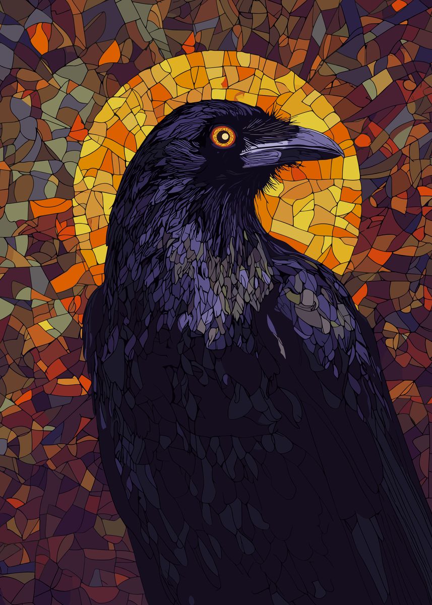 'Raven Mosaic Art' Poster, picture, metal print, paint by Omar Kanan ...