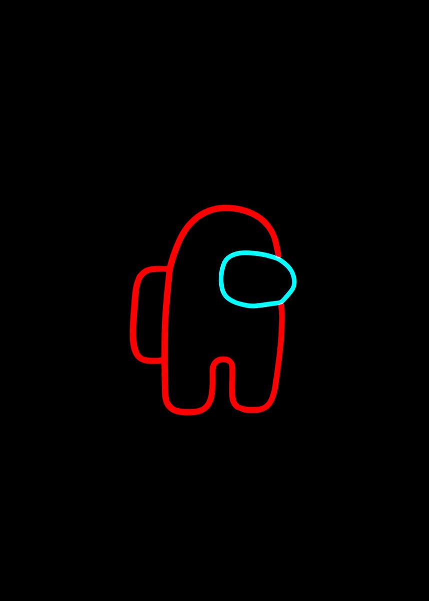 'Red Among Us Character' Poster, picture, metal print, paint by Ericc ...