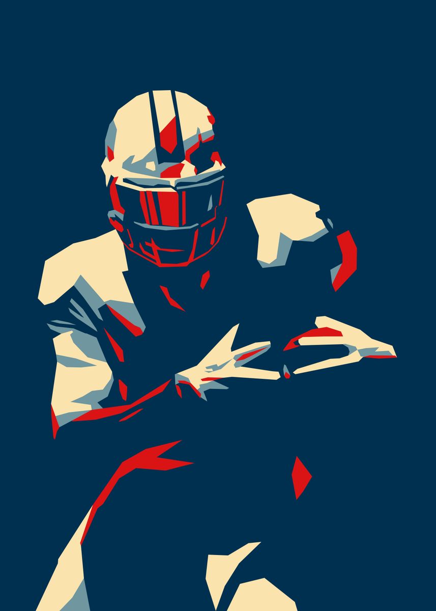 'American Football Player' Poster, picture, metal print, paint by ...