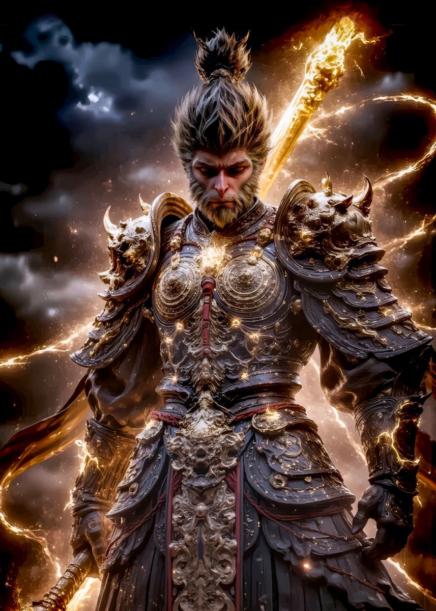 'wukong poster' Poster, picture, metal print, paint by yashinta | Displate