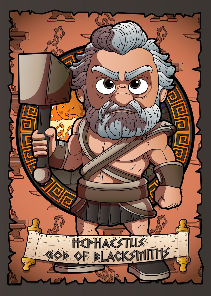 'Hephaestus, God of Blacksmiths' Poster, picture, metal print, paint by ...