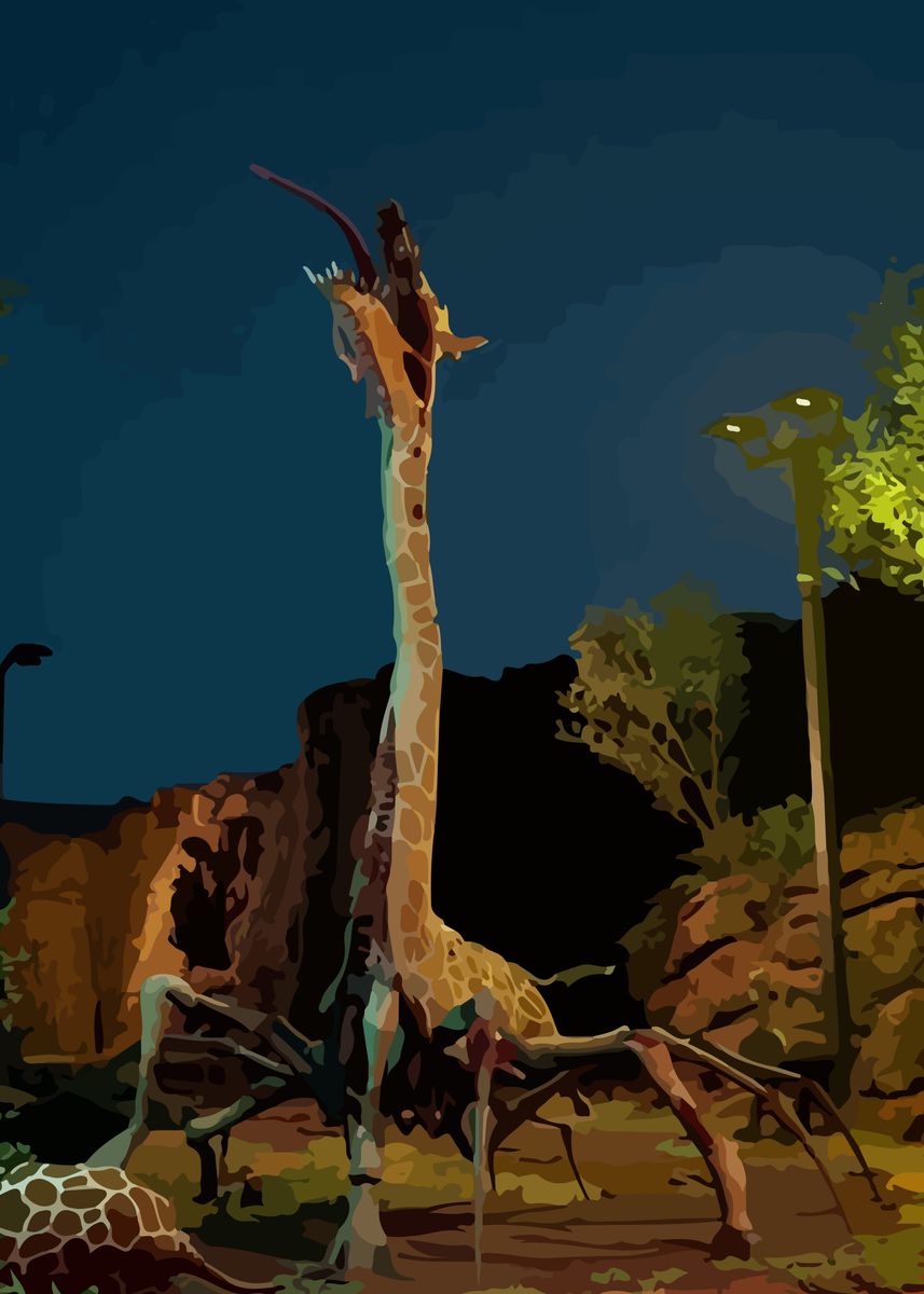 'Giraffe Spider zoochosis' Poster, picture, metal print, paint by ...