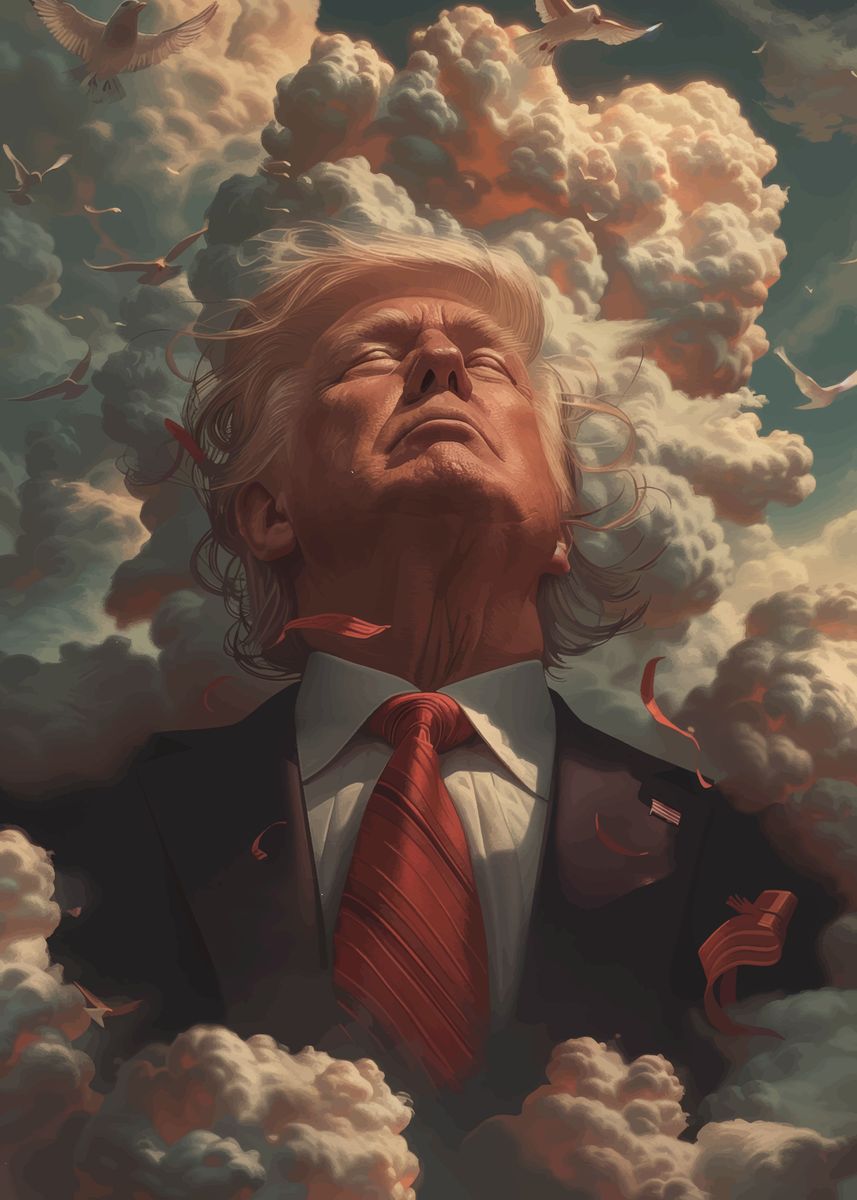 'Trump in the Clouds' Poster, picture, metal print, paint by You Design ...
