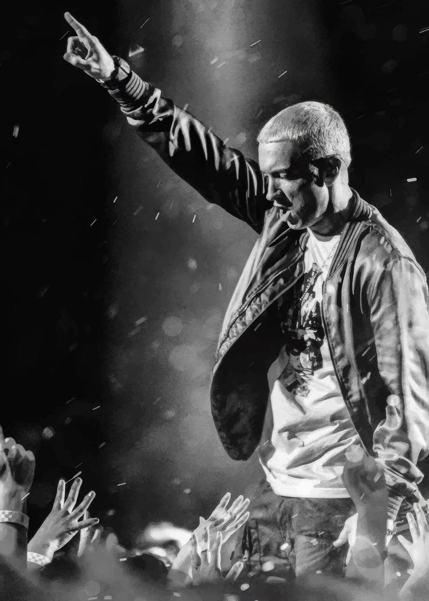 'Eminem Concert Photo' Poster, picture, metal print, paint by zaenalef ...