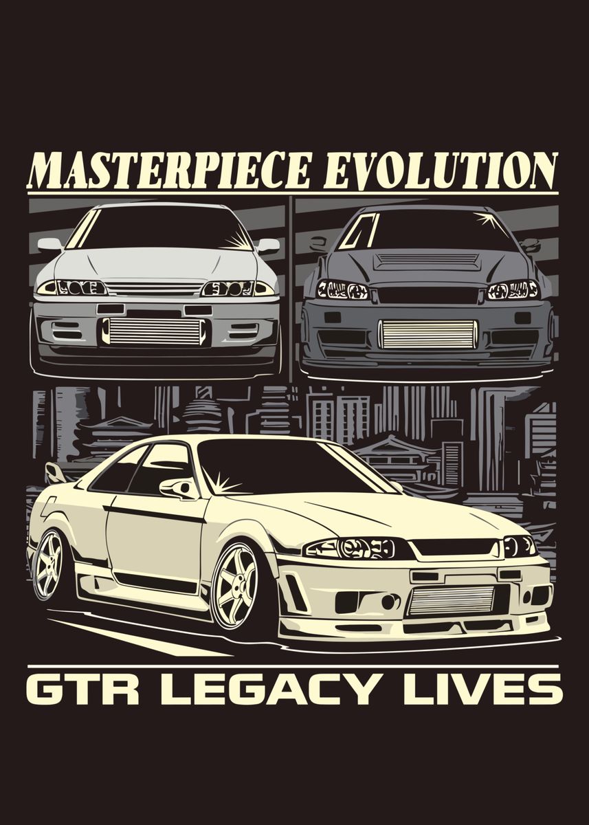 'Nissan Skyline GTR Evolution' Poster, picture, metal print, paint by ...
