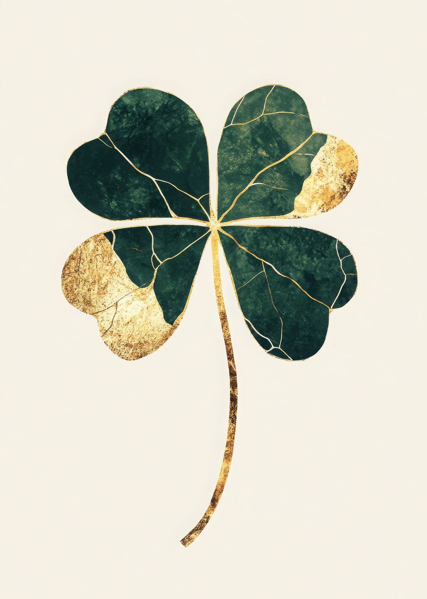 'Gold Leaf Clover' Poster, picture, metal print, paint by Logan Reed ...