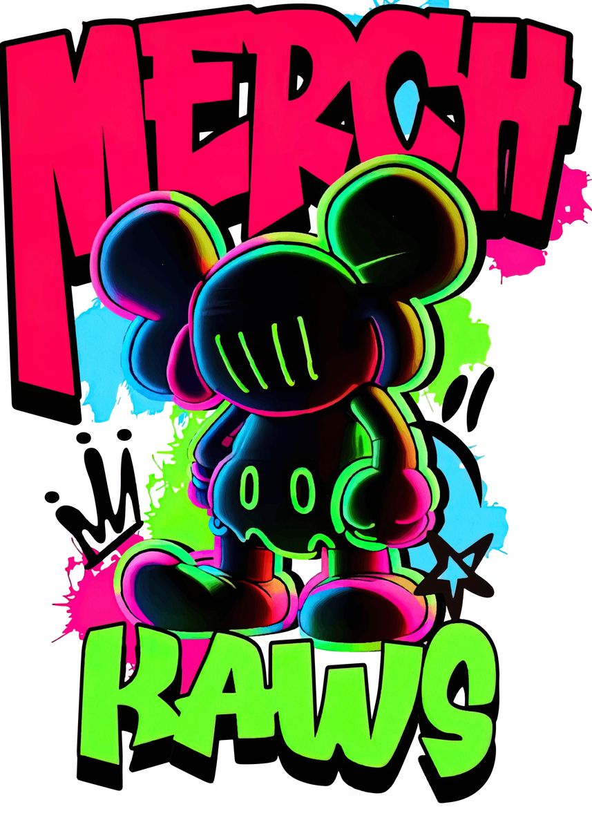 'Kaws Merch Graphic' Poster, picture, metal print, paint by Caspar ...