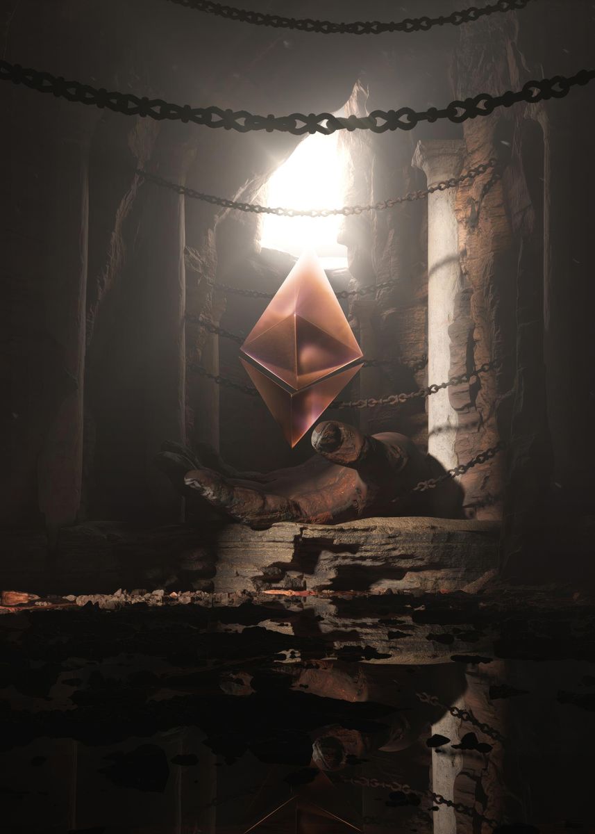 'Ethereum Crystal in Ruins' Poster, picture, metal print, paint by ...