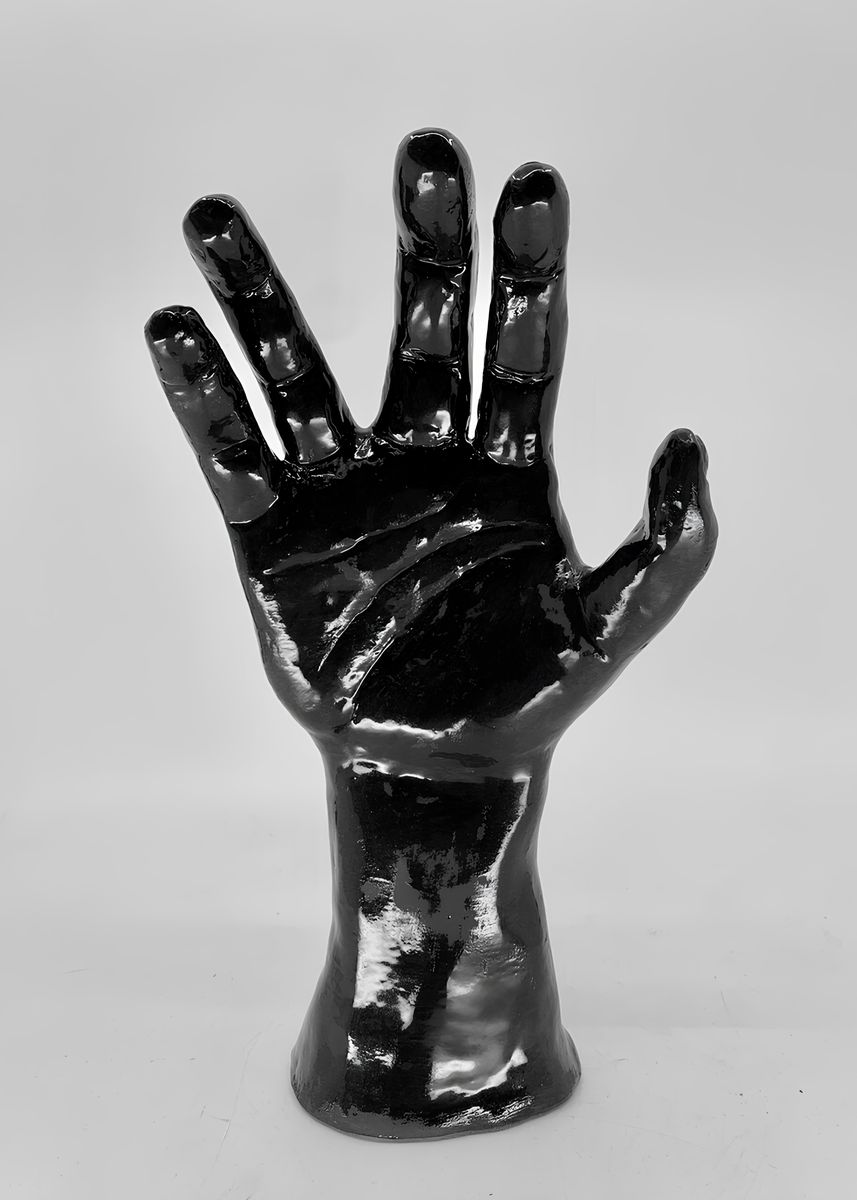 'Black Hand Sculpture' Poster, picture, metal print, paint by | Displate