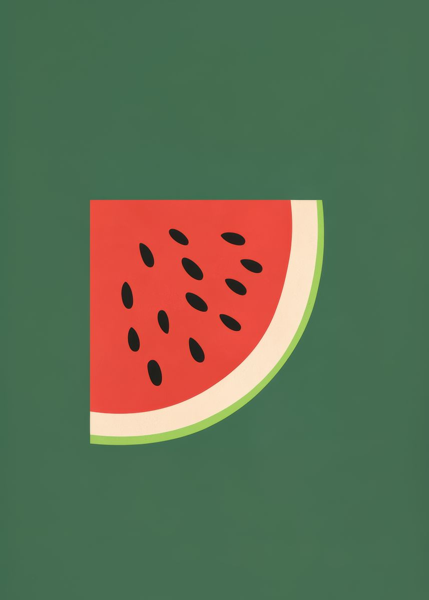 'Watermelon Slice Illustration' Poster, picture, metal print, paint by ...