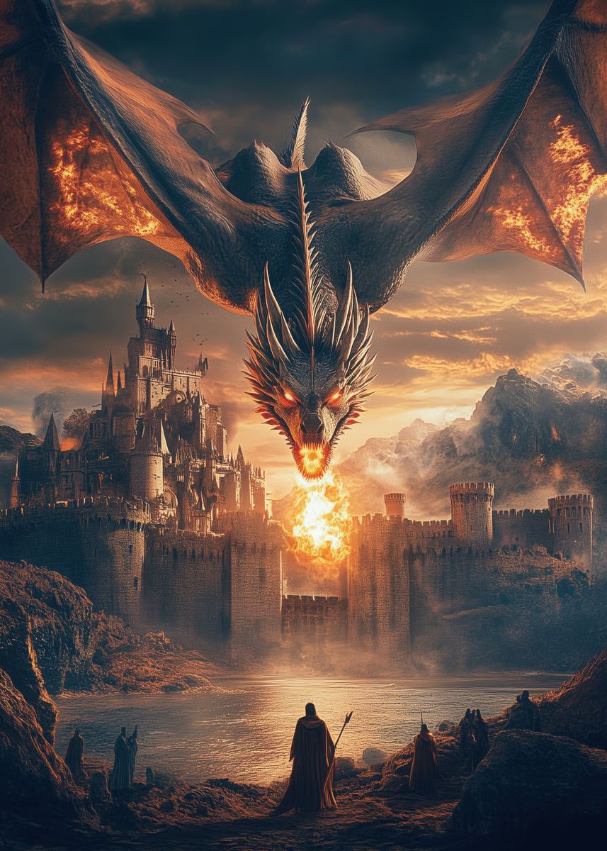 'Destructive Dragon' Poster, picture, metal print, paint by Wallpieces ...