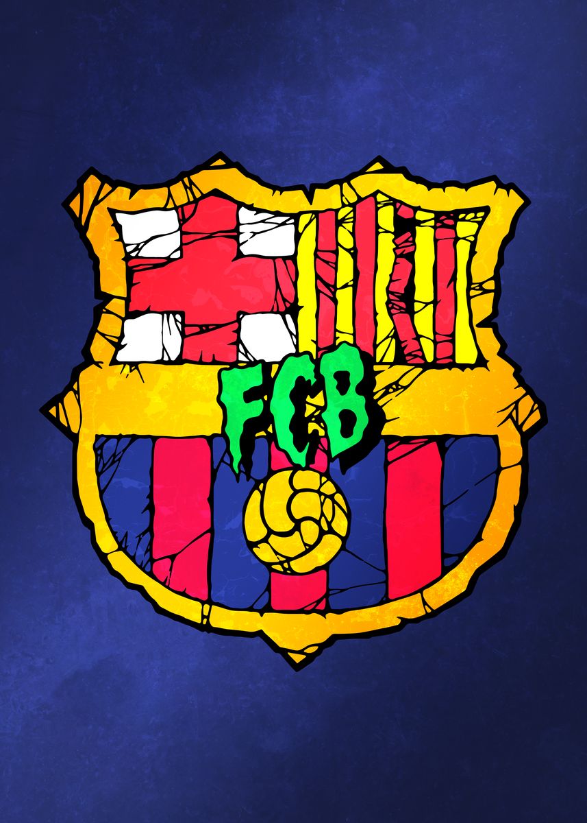 'Spooky Barca crest' Poster, picture, metal print, paint by Barça ...