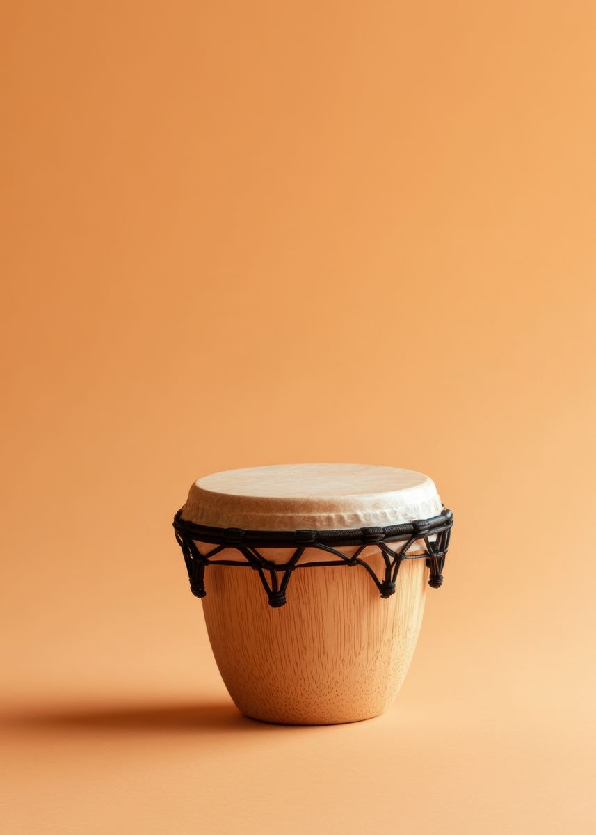 'Wooden Djembe Drum' Poster, picture, metal print, paint by | Displate