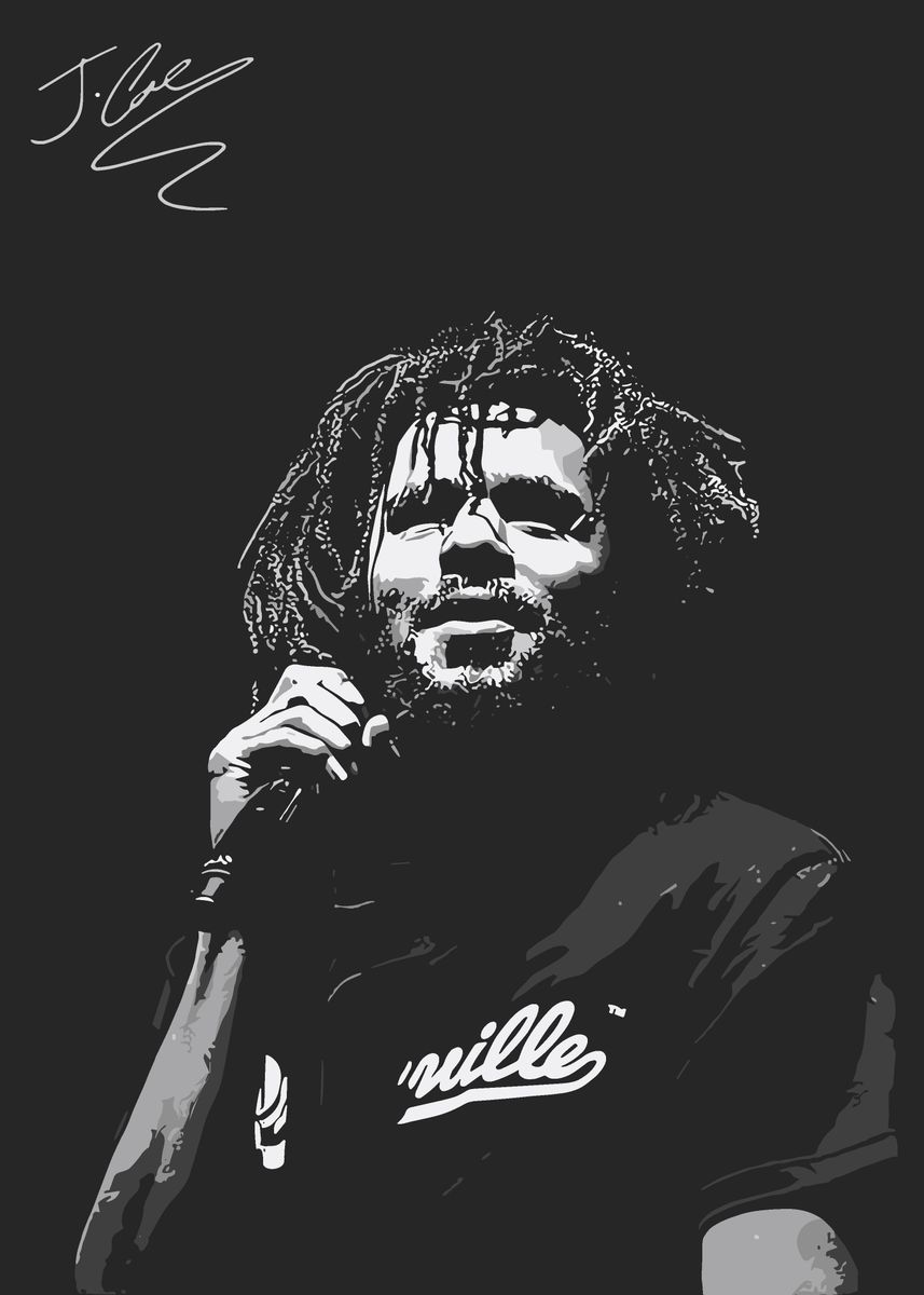 'J Cole Portrait' Poster, picture, metal print, paint by Artistry ...